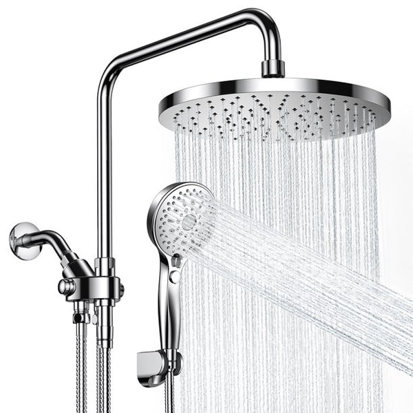 Luxury Dual Showerhead Combo, 10" Rainfall Shower Head & 5" Handheld S ...